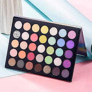 MYUANGO Blooming Up Eyeshadow Palette-35 Shades Matte Shimmer Glitter Makeup Palette for Beginners - Waterproof, Blendable, Long-Lasting - Cruelty-Free