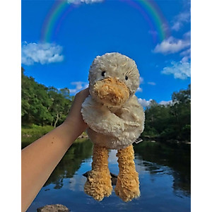 EASELR WeightedPlush Cute Duck Stuffed Animals, Soft White Duck Plush Pillows Kawaii Hugging Squishy Duck Plushie Toys Gifts for Kids