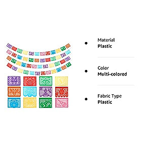 Mexican Party Banners - 4 Pack Papel Picado Banner Cino de Mayo Fiesta Party Decorations, Dia De Los Muertos Day of The Dead Decor Flag