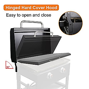 Utheer Hinged Lid for Blackstone Griddle 28"，Hard Cover Hood for Blackstone Table Top Griddle, 28 Inch Griddle Lid - Black Griddle Acceessories