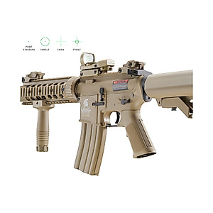 Lancer Tactical Gen 2 M4 Carbine 10'' Keymod Piactinny Polymer Airsoft Gun with Red Dot & Grip - Includes 9.6v Nimh Battery, Charger, and 1000 Rounds of 0.20g BBS