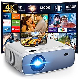 HD 1080P Outdoor Projector, 300ANSI Portable Home Projector, XOPPOX Portable Mini Projector Native 1080P Movie Projector Compatible with HDMI, USB, Laptop, iOS & Android Smartphones