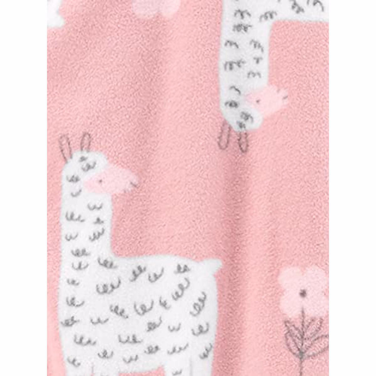 Simple Joys by Carter's Girls' 2-Pack Loose-fit Fleece Footed Pajamas, Grey Leopard/Pink Llama, 6