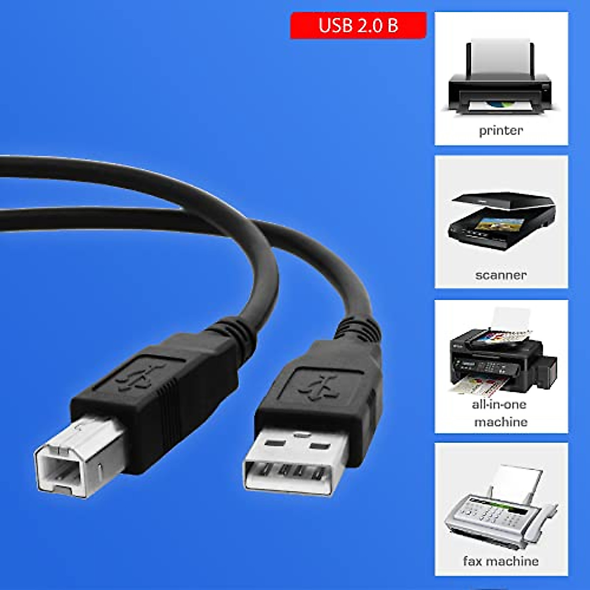 LIONX USB Canon Printer Cable to Computer for PIXMA Printer 6 feet USB 2.0