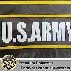 US Army Military Flag 3x5 Outdoor Made In USA Double Sided- American United States Army Star Black Flags 3 Ply Heavy Duty Fade Resistant Banner for Outdoor Indoor Garage Wall