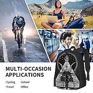 AMRANDOM Pentagram Demon Satanic Goat Head Travel Backpack For School Water Resistant Bookbag