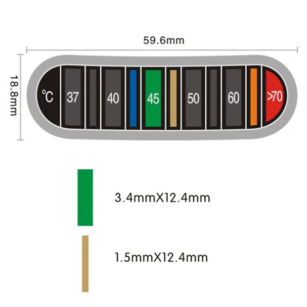 Colour Change Thermometer Stickers, Stick On Coffee Cup Color Changing Temperature Measurement Strip Adhesive Color Change Strip for Aquarium Fish Tank Water Coffee Discoloration Thermometer