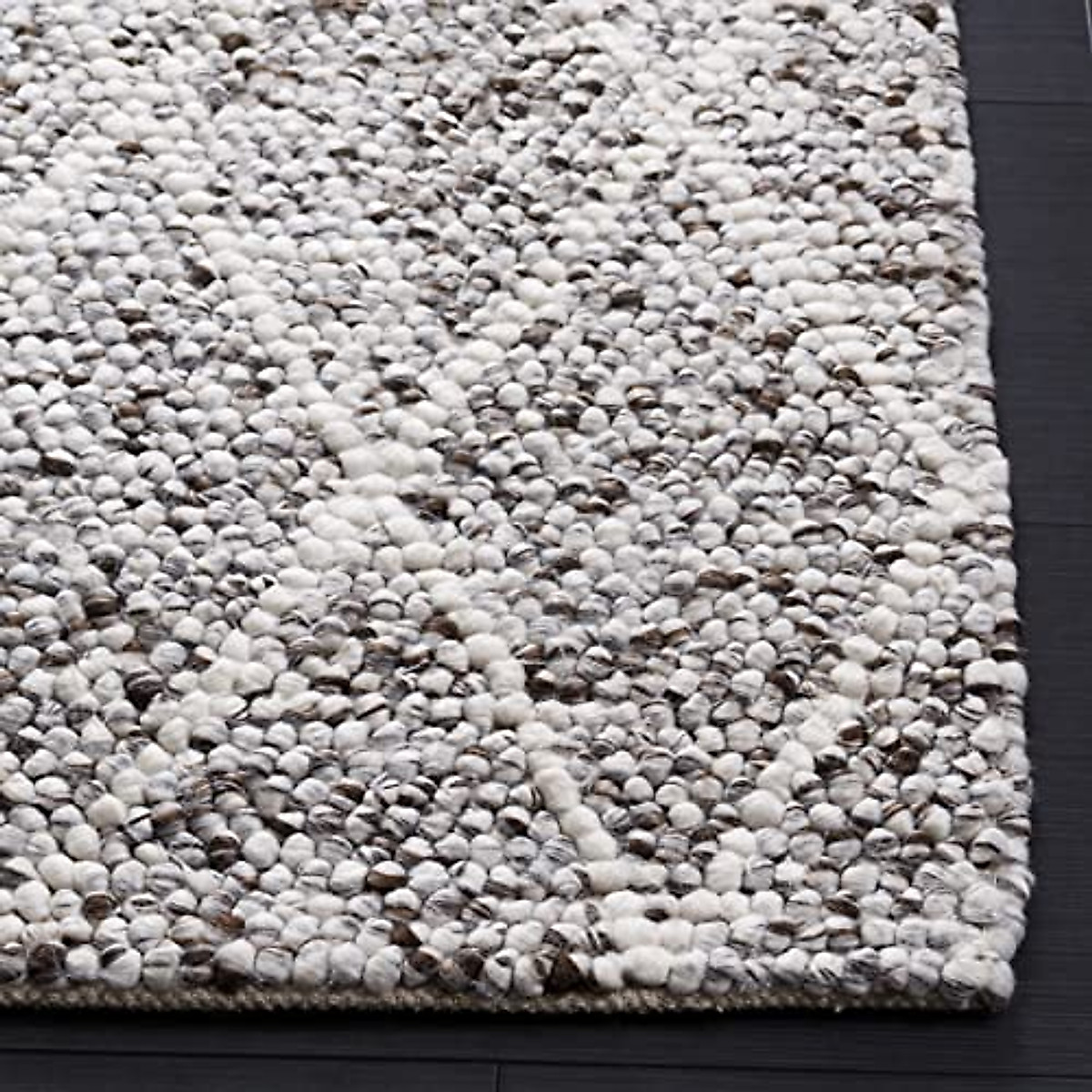 SAFAVIEH Natura Collection 6' x 9' Ivory / Stone NAT712A Handmade Moroccan Trellis Cotton Area Rug
