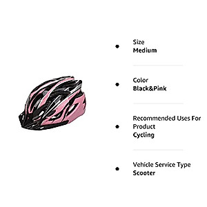 Adult Cycling Bike Helmet,Lightweight Unisex Bike Helmet,Premium Quality Airflow Bike Helmet (Black&Pink)