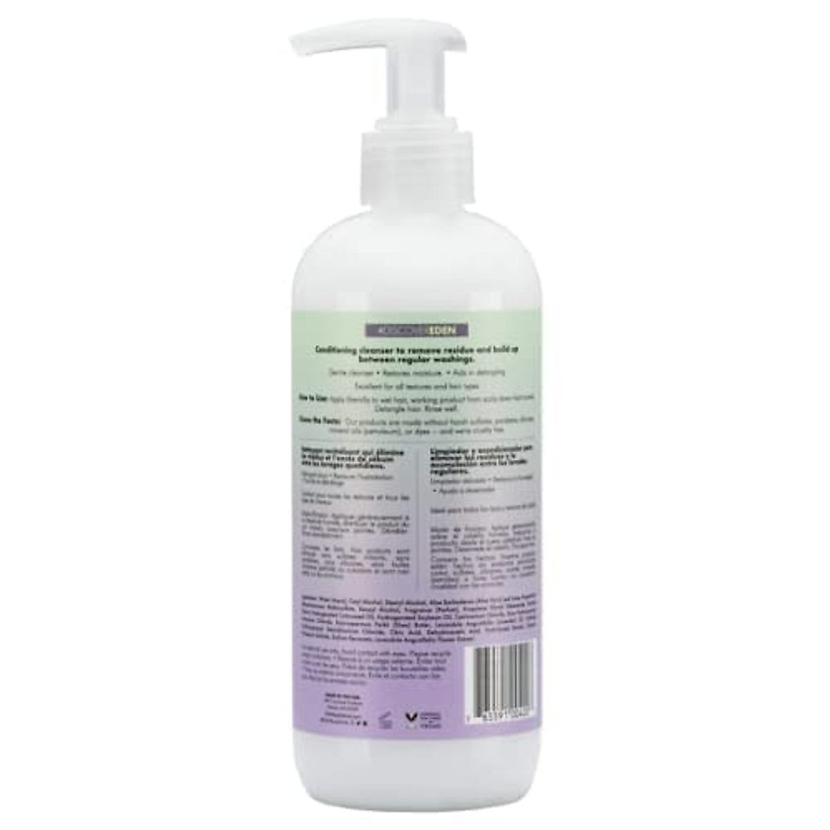 EDEN BodyWorks Lavender Aloe Hydrating Cowash Cleansing Conditioner for Curly Hair, Kinky & Wavy - Remove Buildup & Residue Between Shampooing - 12 oz Jar