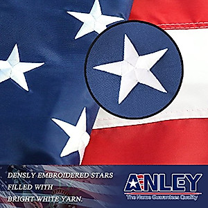 ANLEY EverStrong Series American US Flag 5x8 Foot Heavy Duty Nylon - Embroidered Stars and Sewn Stripes - 4 Rows of Lock Stitching - USA Banner Flags with Brass Grommets 5 X 8 Ft