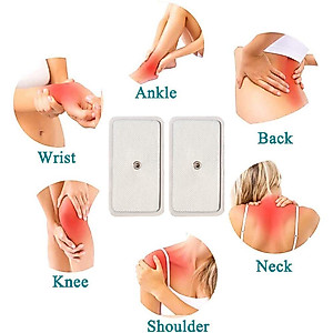 Electrodes Pad, 20(2"x4") Pads TENS Snap Electrodes, Compatible with All TENS/EMS Devices That Use The Industry Standard 3.5mm Plug, Excellent Conducting Pads Durable Pads