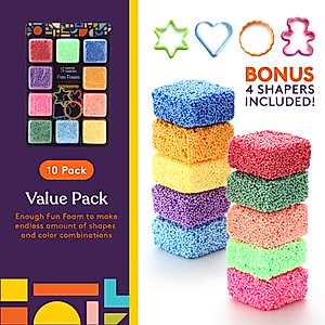 Special Supplies Fun Foam Modeling Foam Beads Play Kit, Children’s Educational Clay for Arts Crafts Kindergarten, Preschool Kids Toys Develop Creativity, Motor Skills (10-Pack)
