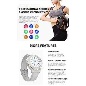 HANDA Smart Watch for Women, Fitness Tracker Smartwatch with Heart Rate Blood Oxygen Sleep Monitor Bluetooth Call Pedometer AI Voice Control IP67 Waterproof Activity Tracker for Android iOS (Gold)