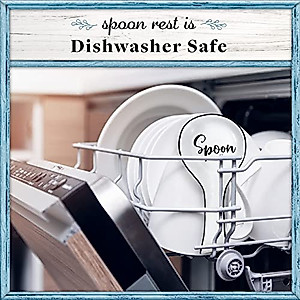 Home Acre Designs Spoon Rest For Kitchen Counter & Stove Top - White Ceramic Spoon Holder for Cooking & Counter Protection - Essential Kitchen Gadgets - White Farmhouse