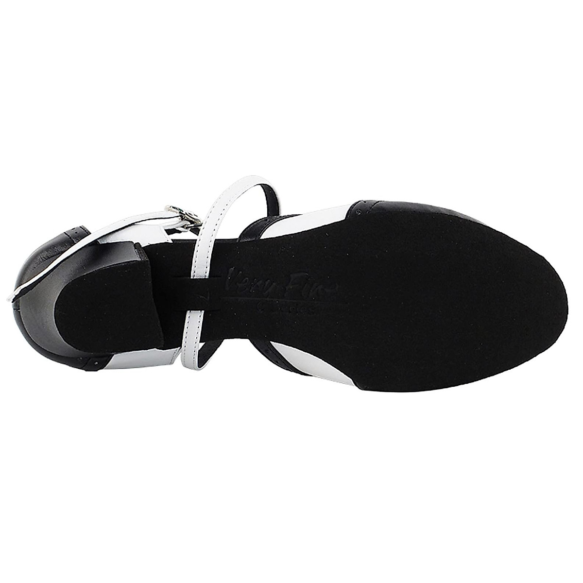 Very Fine Ladies Ballroom Salsa Latin Practice Dance Shoes C6035 & 2008 Black & White Leather Low Heel Comfortable (C6035 Black & White Leather 1.6" Cuban Heel, Numeric_6)