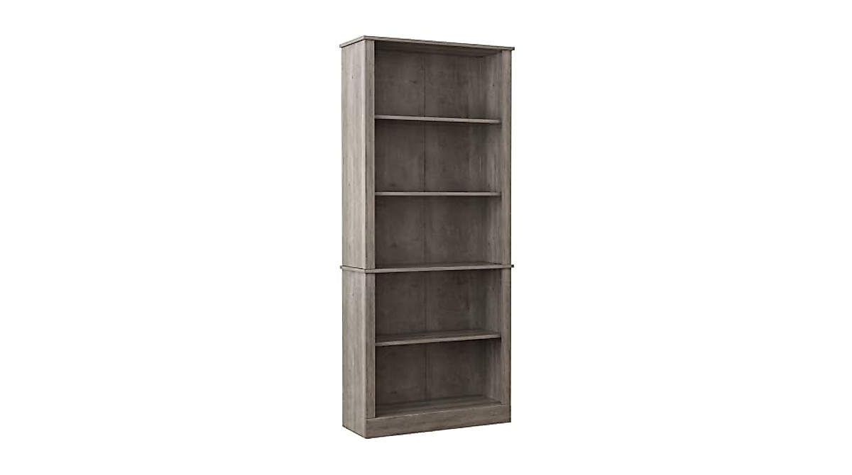 Realspace Peakwood 5-Shelf Bookcase in Smoky Brown