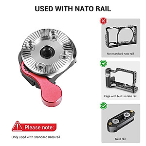 SmallRig Quick Release Rosette Mount, Rosette to NATO Clamp Adapter for Rosette Handle Grip for Arri Standard, DIY Camera Rig - 2046