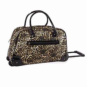BEBE Women's Rolling Duffel, Leopard