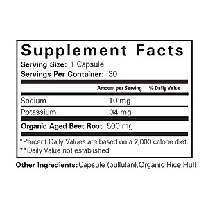 Think Remedy Aged Beet Root Capsules - Beet Pills for Stamina - Organic Beet Root Powder - Nitric Oxide Supplement - Nitrate No Sugar - 30 Capsules - Beet Root Supplement - Super