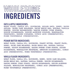 "Three Dog Bakery Assort""Mutt"" Trio, Soft Baked Cookies for Dogs, Three Flavor Pack; Oatmeal and Apple, Peanut Butter, and Vanilla, 32 Ounce Resealable Pack", 2 lb (114306)