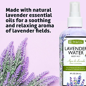 De La Cruz Lavender Water Body Mist - Lavender Spray body mist With Pure Lavender Essential Oil 8 fl oz (236 mL)