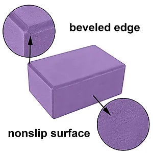 Muka 4 Pack Black Yoga Blocks 9 x 6 x 4 Inch, High Density EVA Foam Yoga Brick for Meditation, Pilates