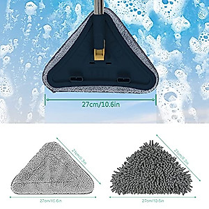 Wall Mop Wall Cleaner with Long Handle, Baseboard Duster Scrubber, Ceiling Wall Cleaner Mop, Wall Mop Triangle Rotatable Cleaning Mop for Floor, Ceiling and Wall (Blue)