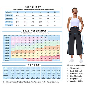 THE GYM PEOPLE Bootleg Yoga Capris Pants for Women Tummy Control High Waist Workout Flare Crop Pants with Pockets (X-Large, Black)