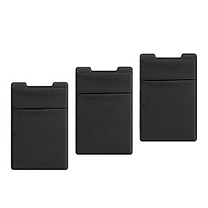 TALK WORKS Phone Credit Card Holder Adhesive Wallet Compatible w/ iPhone 13/13 Pro/13 Pro Max/14/14 Plus/14 Pro/14 Pro Max - Stick On ID Pocket (Black, Pack of 3)