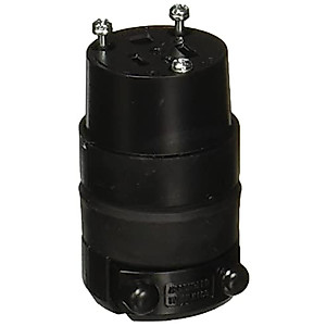 Leviton 515CR 15 Amp, 125 Volt, Cord Outlet, Rubber, Grounding, Black