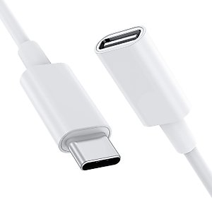 CONMDEX USB C Extension Cable for Mag-Safe Charger PS5 Controller Charging, 9V 3A USB Type C Female to Male Extender Cord for Mag- Safe Charger iPhone 16/15/14/13 HomePod and More White (6.6FT / 2M)