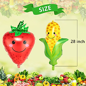 Vegetable Balloons Fruit Foil Balloons, 10 Styles Fruit and Vegetable Balloons for Wedding Baby Shower Party Supplies
