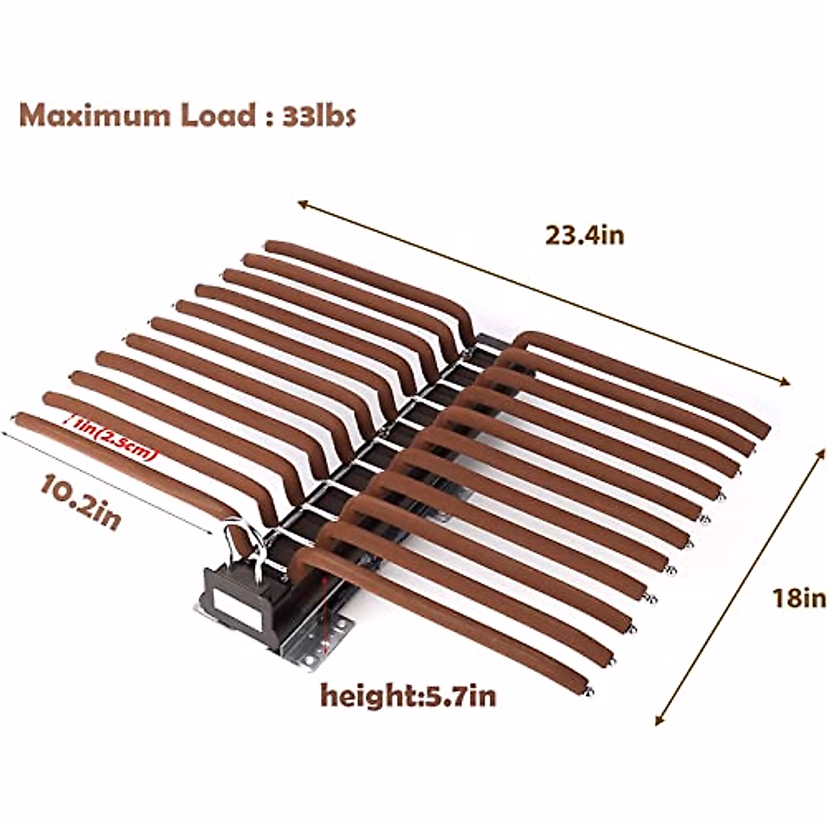Nisorpa Pull Out Trousers Rack Double-Row 22 Arms Steel Pants Rack Closet Pull Out Pants Organizers Top Mounted Trousers Rack Space Saving for Cloakroom Wardrobe Bedroom, 23.4x18x5.7 Inch (Brown)