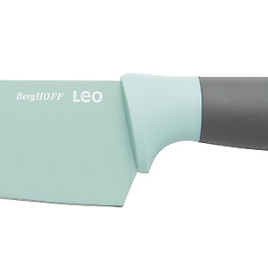 Berghoff LEO Non-stick Sharp Serrated Stainless Steel Blade Set of 2pc Santoku & Bread Knives Ergonomically Designed Handle PP Fitted Protective Sleeve Well-balanced Soft-touch PP Handle