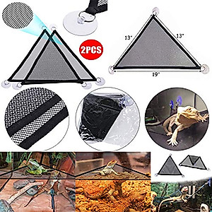 Hamiledyi Bearded Dragon Hammock Reptile Coconut Shell Bendable Jungle Climbing Vine and Leaves with Suction Cup Habitat Decor Accessories for Gecko Snakes Lizards and Chameleon（4Pcs）