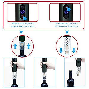 Electric Wine Bottle Opener Automatic Wine Opener Electric Corkscrew with Wine Aerator,Foil Cutter,Wine Stopper,Perfect Wine Gifts for Wine Lovers