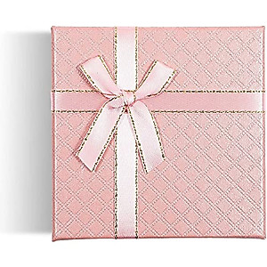 Bright Creations Jewelry Gift Box Set with Lids, Ribbon Bows (4 Colors, 3.5 x 1 in, 12 Pack)