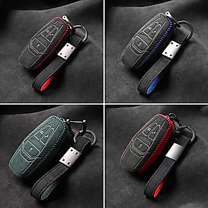 Alcantara Leather Key Case Cover Fit for Aston Martin DB11 DBS Superleggera (Black)