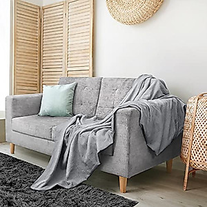 Utopia Bedding 100% Cotton Blanket (Throw Size - 60x50 Inches) 350GSM Lightweight Thermal Blanket, Soft Breathable Blanket for All Seasons (Cool Grey)