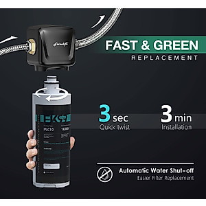 Frizzlife FK99 Under Sink Water Filter System, NSF/ANSI 53&42 Certified, Remove 99.99% Chlorine, Lead, Bad Taste&Odor, Direct Connect, 0.5 Micron, Under Counter Drinking Water Filter
