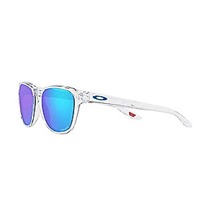Oakley Men's Oo9479 Manorburn Square Sunglasses, Polished Clear/Prizm Sapphire, 56 mm
