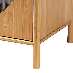 Baxton Studio Naresh End Table, 2-Shelf, Natural Brown