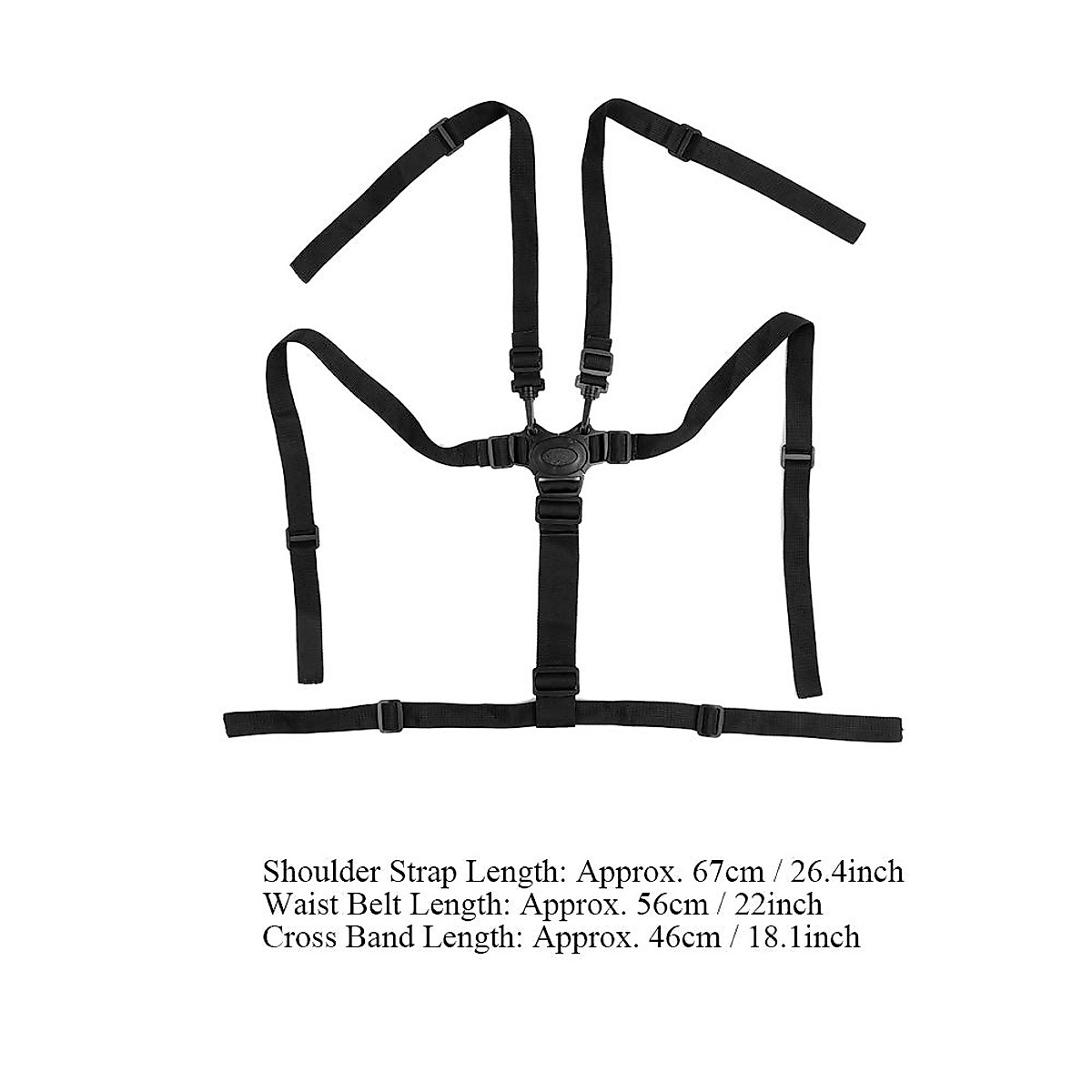 5 Point Child Seat Belt Harness Universal Adjustable Strap Baby Stroller Pushchair Rotating Protection