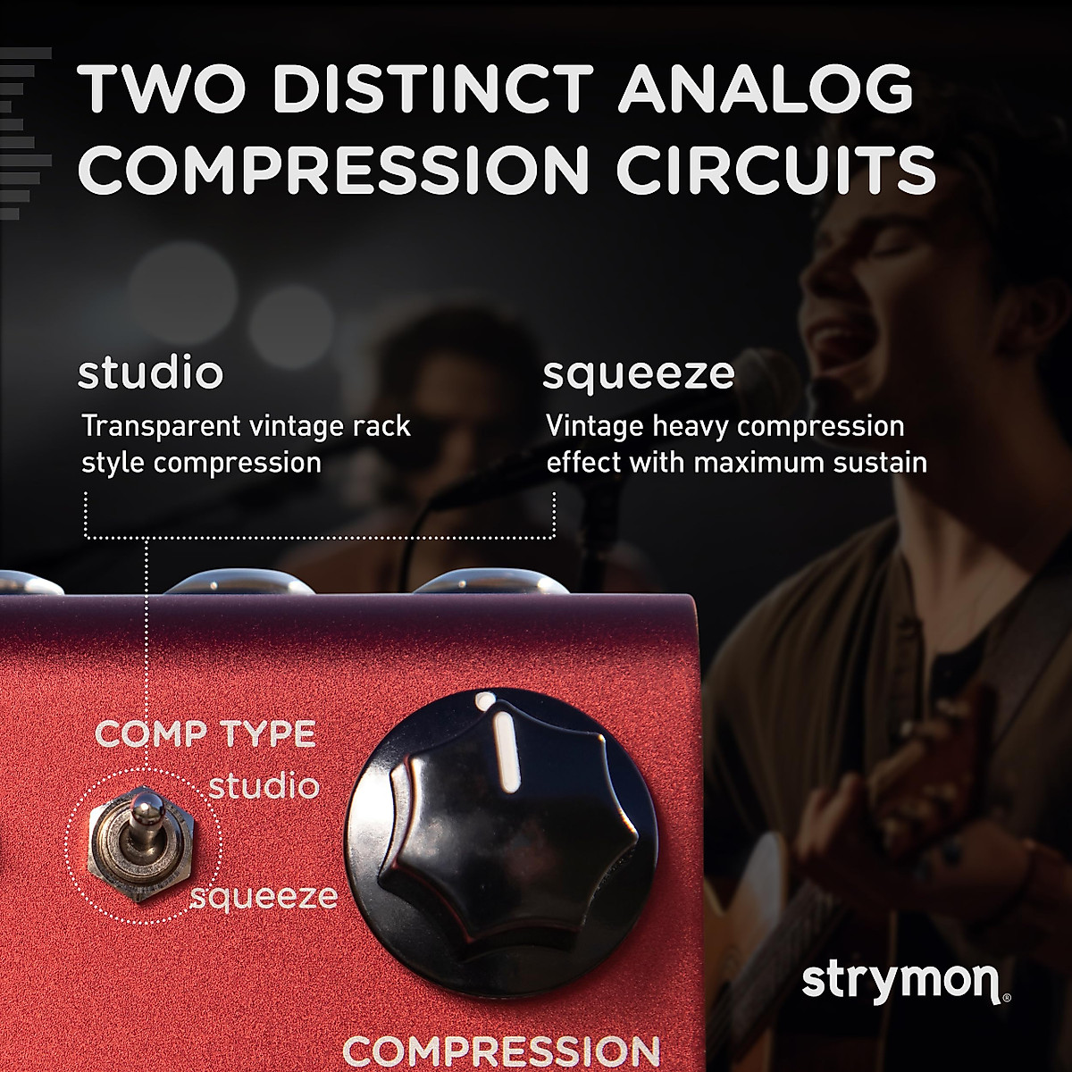 Strymon Compadre Dual Voice Compressor and Boost Guitar Effects Pedal for Electric and Acoustic Guitar, Synths and Keyboards