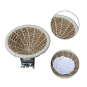 Hand Woven Hemp Rope Bird Nest Bed Cage Bed for Dove Parrot Canary Little Parrot Warm Bird Breeding Cabin Hemp Rope Nest(Hemp Rope,L)