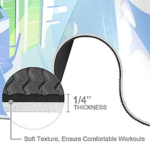 Yoga Mat, Yoga Mats for Home Workout, Workout Mat, Exercise Mats, Pilates Mat, Palm Tree Sea Ship