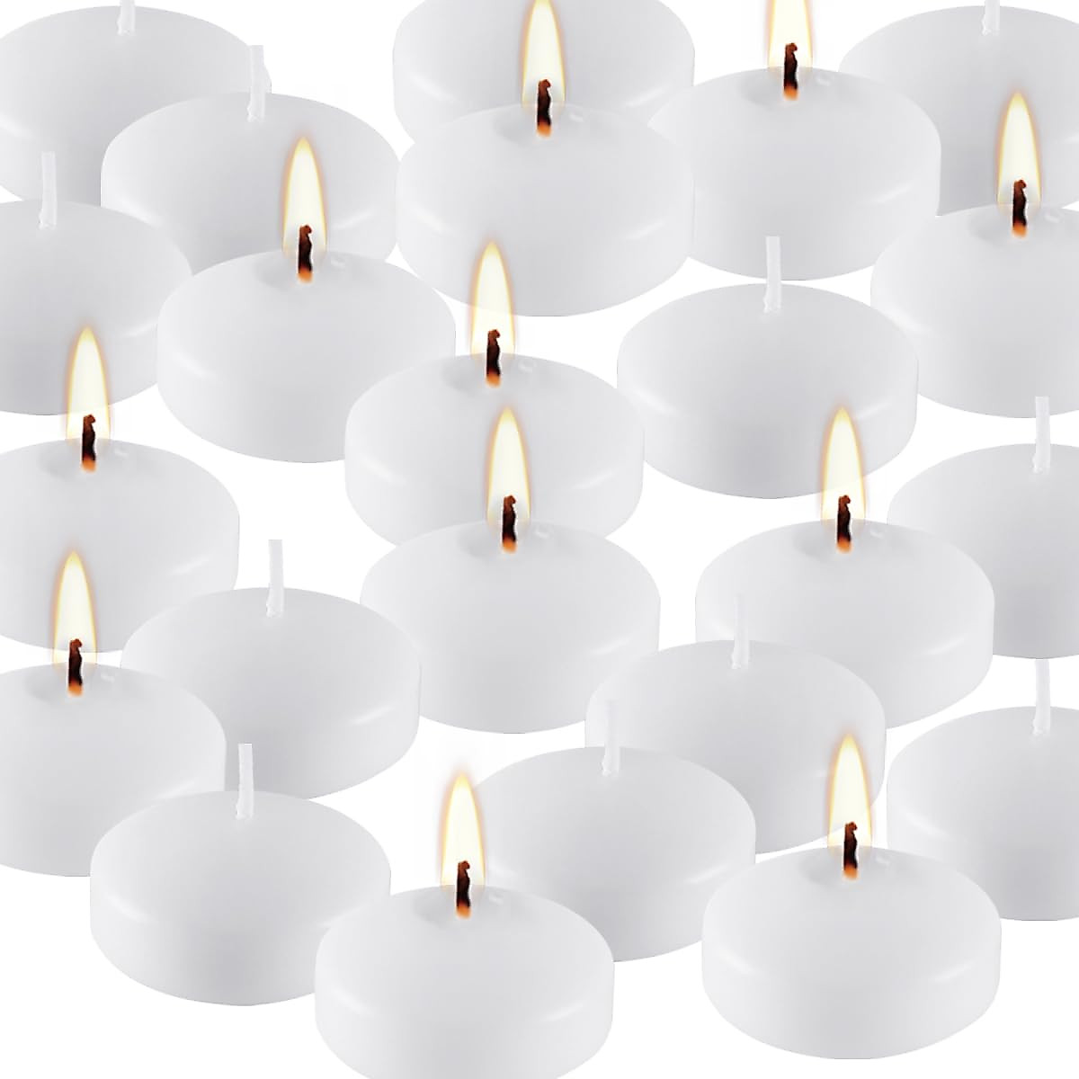 24 Bulk White Floating Candles-2 inch Unscented Tealights - for Romantic Weddings Decorations Pool Centerpieces Parties