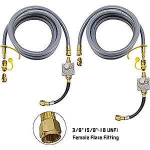 MENSI Replacement of 3030 CNG 4.0" & LP 10" for Kitchen-Aid 710-0003 Gas Grill Natural Gas Conversion Kit Regulator with Hose 1/2" Male Flare Fitting
