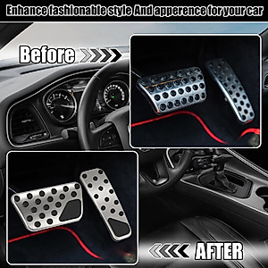 X AUTOHAUX Brake Pedal Pad Gas Accelerator Pedal Cover Set Replace for Dodge Challenger 2009-2018 Charger 2009-2019 for Chrysler 300 2009-2019